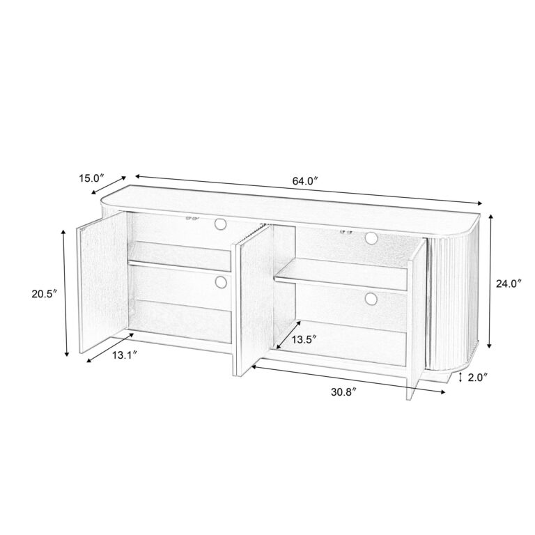 Walnut Sideboard Storage Cabinet TV Cabinet - Cittaneo